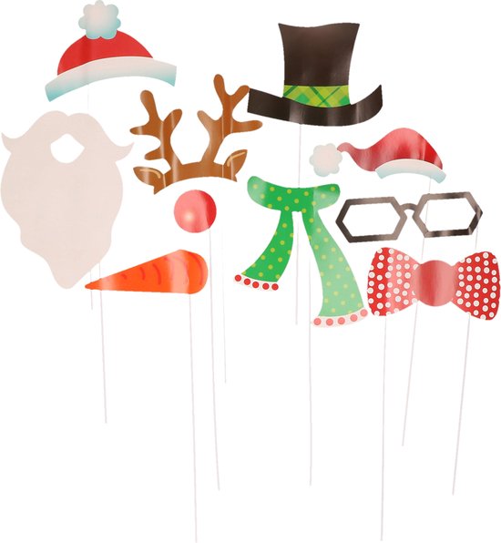 Fiestas kerst foto prop set - 10-delig - met poster/backdrop ...