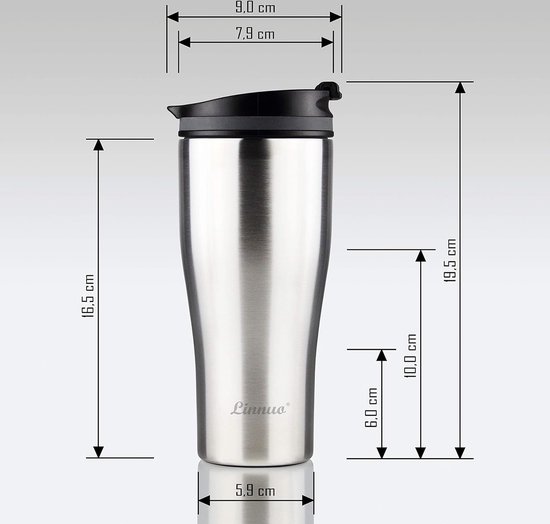 Thermosbeker van roestvrij staal, 380 ml, 100% lekvrij, perfect voor ...