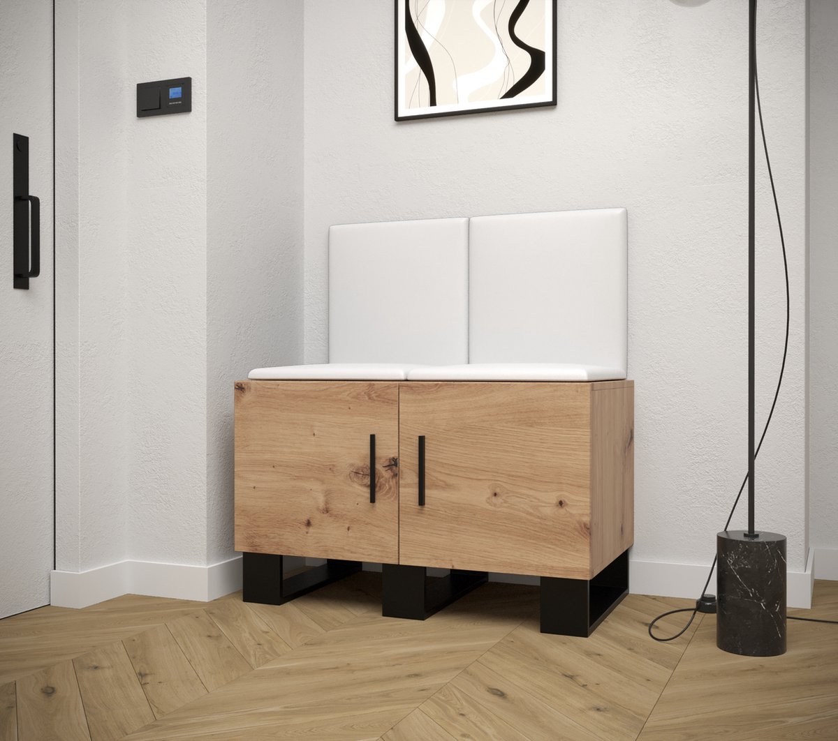 Garderobekast Ganggarderobe Compacte garderobe Vestibule Wandkast Plank ...