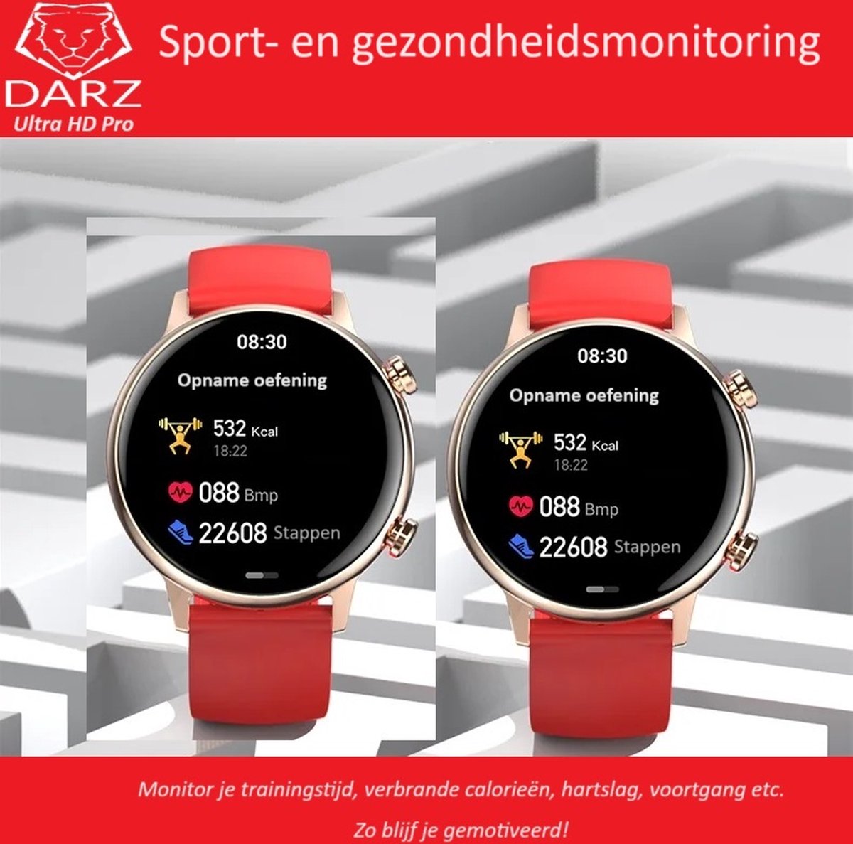 Montre connectée DARZ Ultra HD Pro - Smartwatch Femme - Écran tactile ...