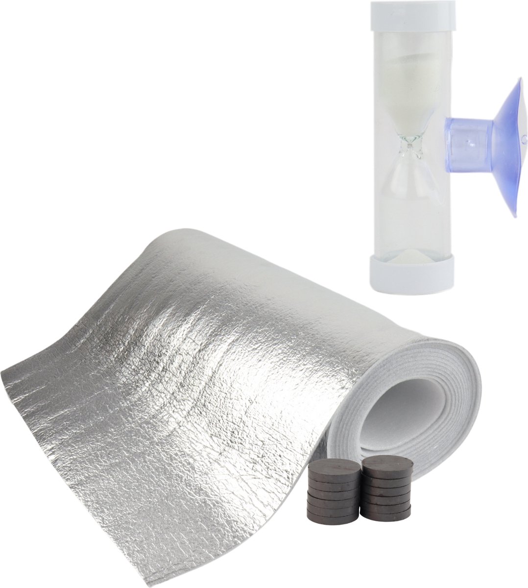 Radiatorfolie met magneten - en douchetimer - 5 minuten | bol