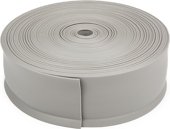 PVC plint - Grijs - 100x2,8mm - Flexibele plint - Lengte 25 meter | bol