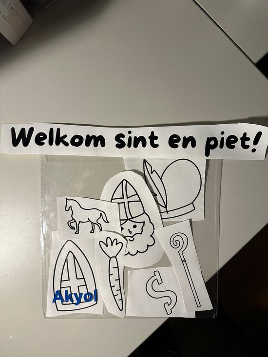 Akyol - Sinterklaas raamsticker - Welkom sint en piet - feestdagen ...