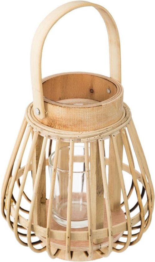 lantaarn, rotan, 14,5 x 16 cm | bol