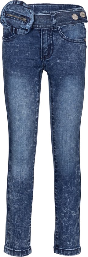 Dutch Dream Denim-Girls Skinny jeans Ngombe met riempje -Washed Blue | bol
