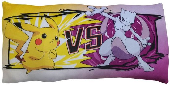 Pokémon - Pikachu Vs Mewtwo Kussen - 60cm | bol