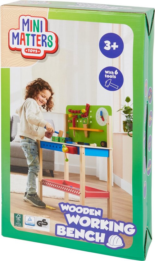 Mini Matters werkbank - klustafel - kindergereedschap - 6 stukken ...