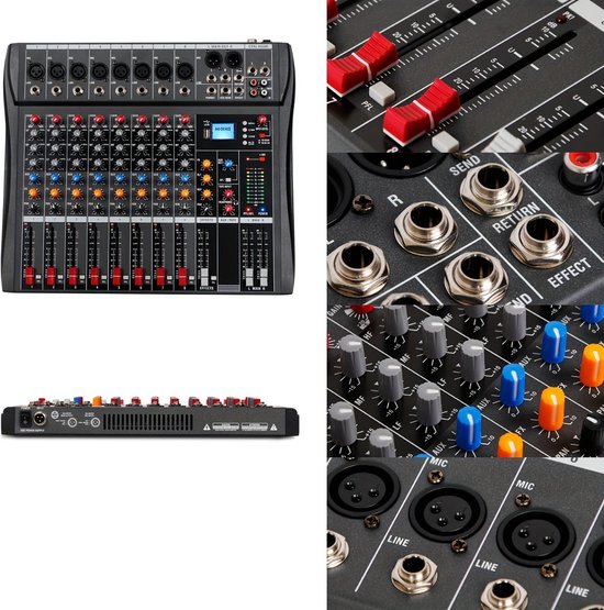 Xerolax Audio Mixer - Mengpaneel - DJ - Mixer - Gaming - 8 Kanaals | bol