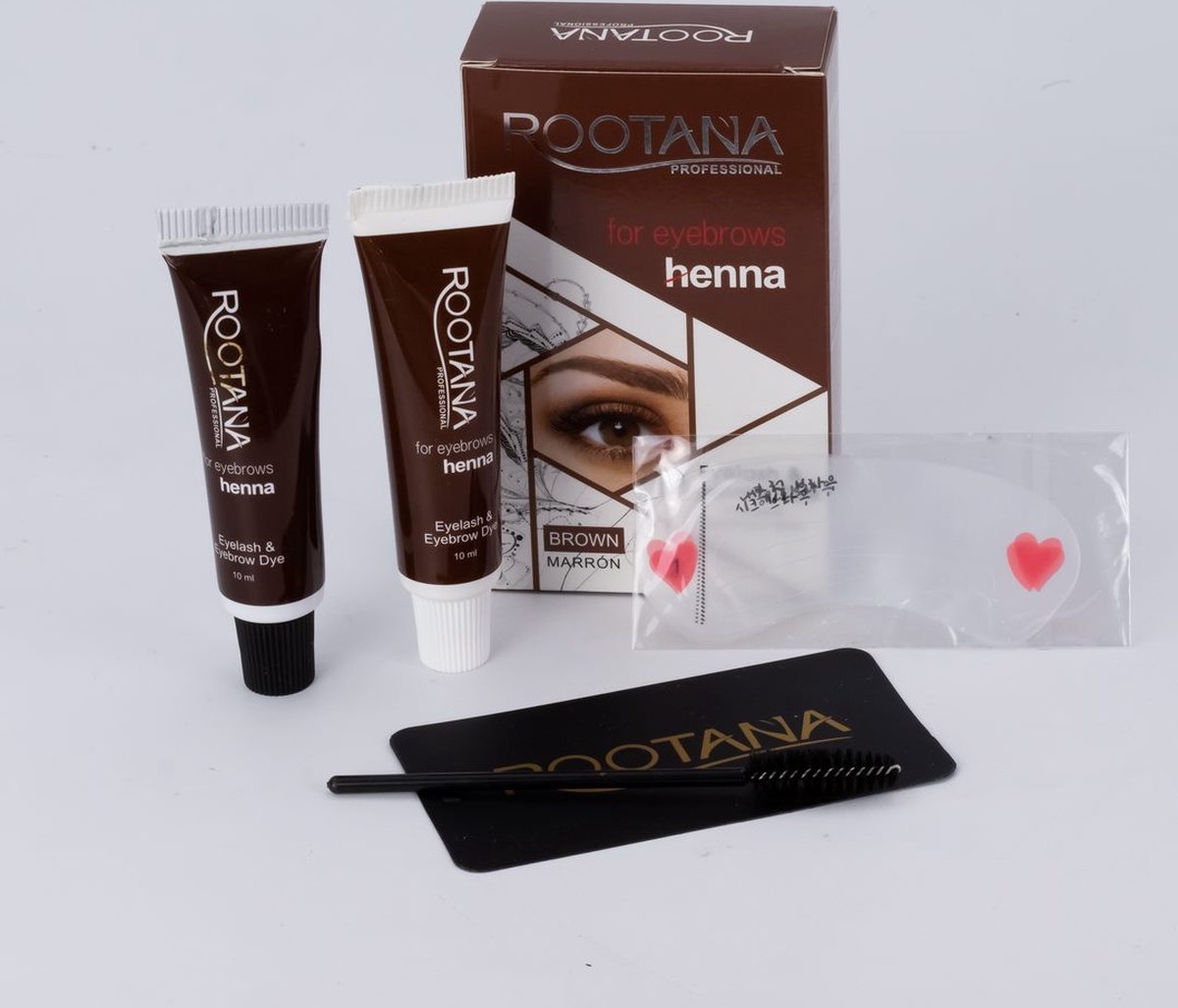2 in 1 - Henna Wenkbrauwverf en Wimperverf - Bruin - Henna Brows - DIY ...