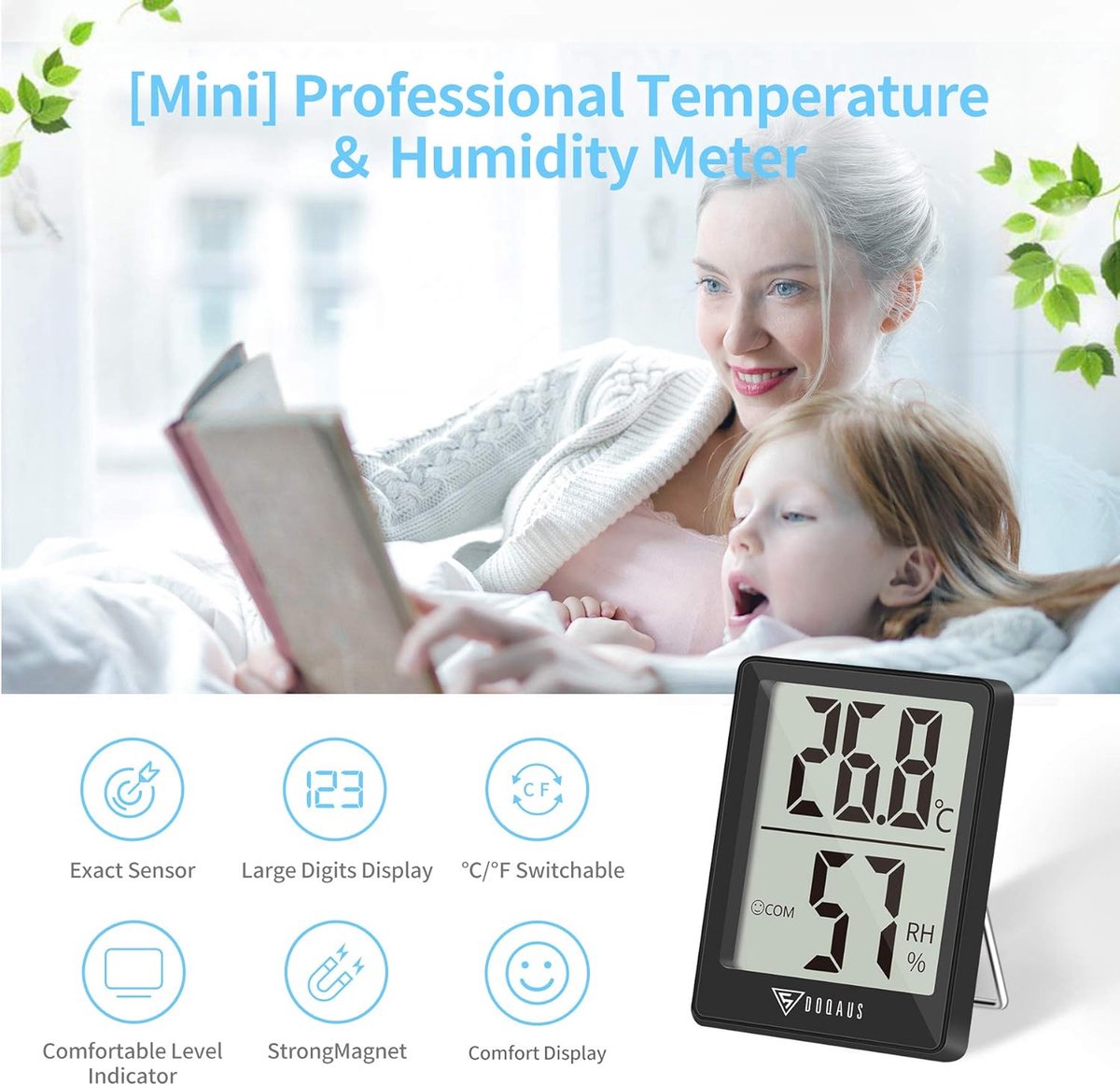 Digitale hygrometer voor binnen, 6 stuks, thermo-hygrometer, voor ...