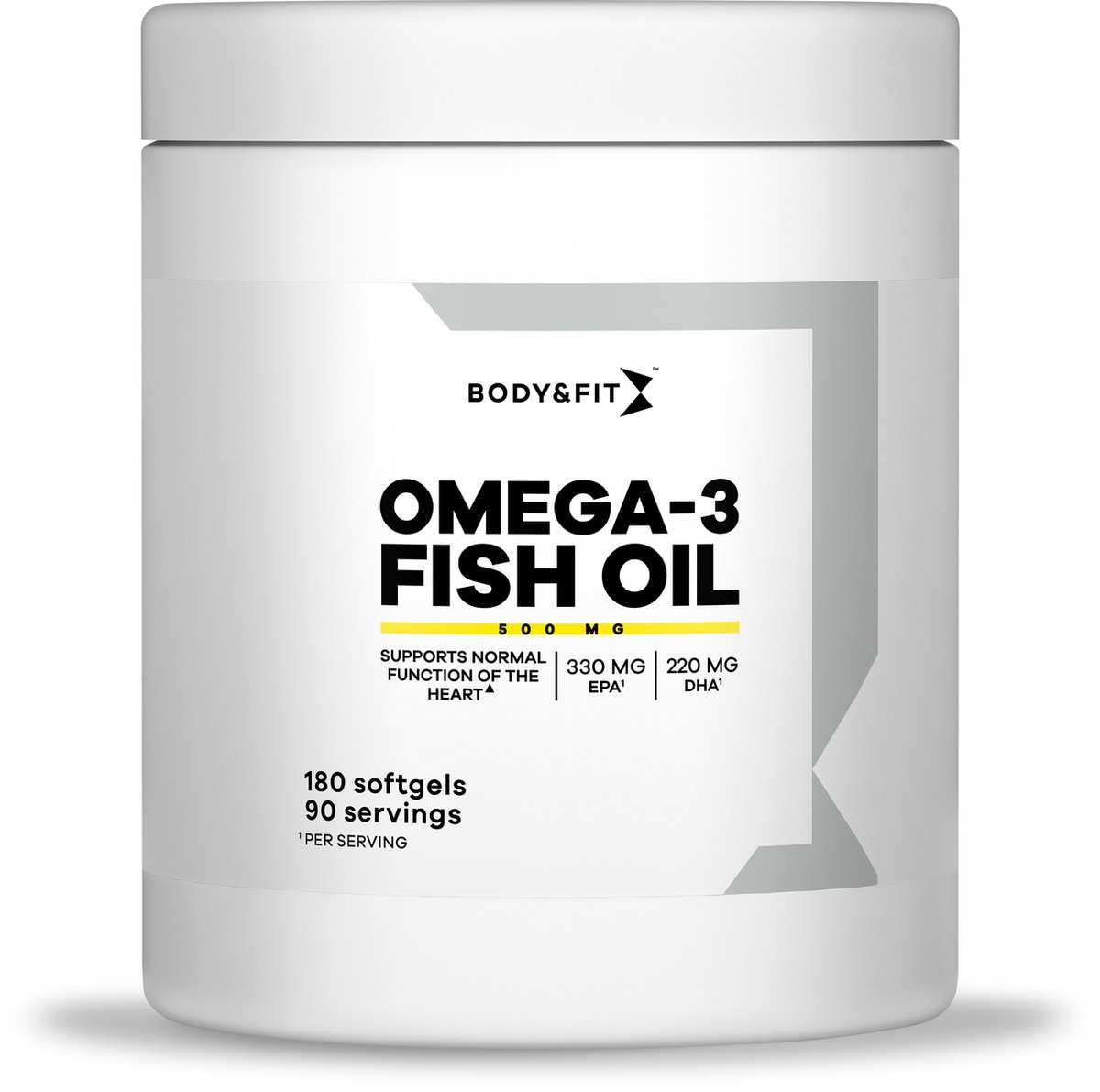 Body & Fit Omega 3 Fish Oil 500 mg - Visolie Supplement - 180 capsules ...