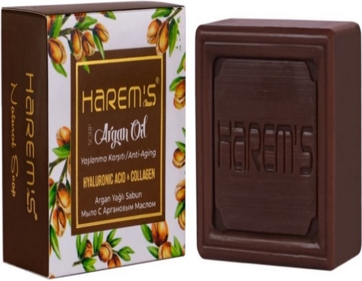 HAREM'S ARGAN OIL SOAP - COLLAGEN - ANTI AGING - HYALURONIC ACID - FACE ...