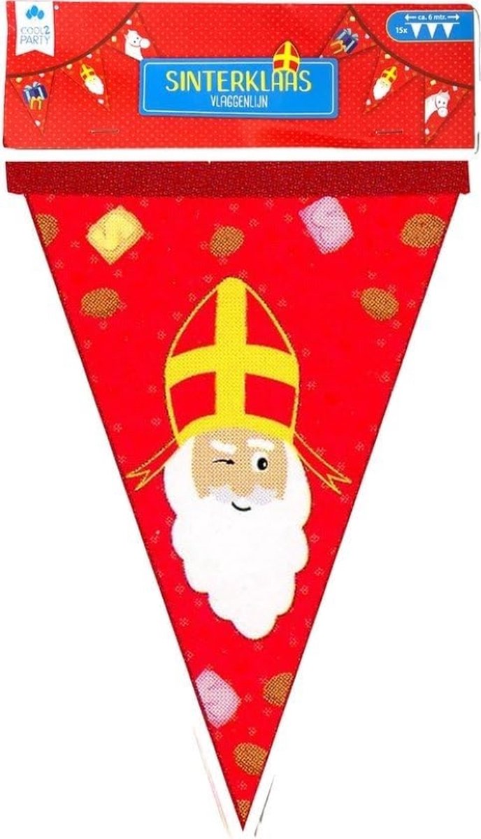 Vlaggenlijn Sinterklaas - Sint & Piet - 6 meter - Sinterklaas Decoratie ...