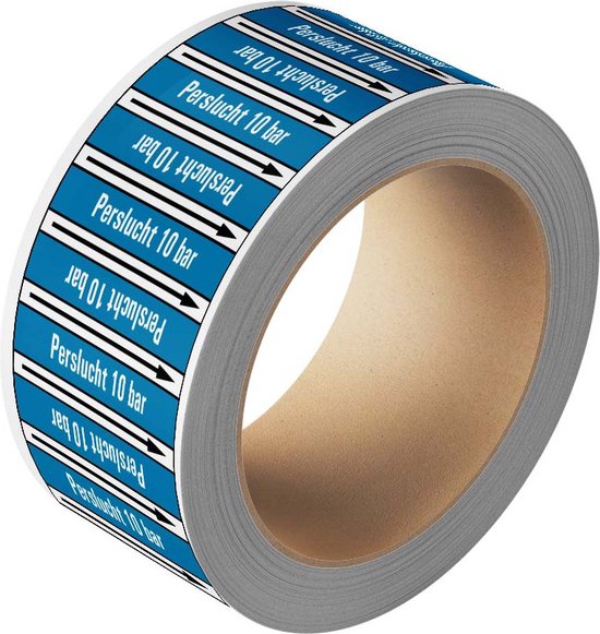 Perslucht 10 bar leidingmarkering op rol, 25 meter 252 mm | bol