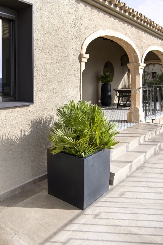 Pottery Pots Plantenpot Block L, Black | L:50 x W:50 x H:50 | bol