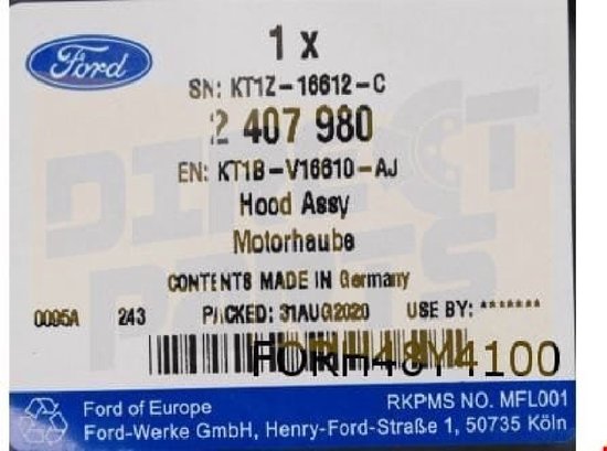 Ford Transit Connect (6/2018-) motorkap (te spuiten) Origineel! 2407980 ...