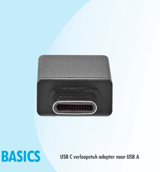 Basic USB C male naar USB A male 3.0 usb-c adapter splitter | bol