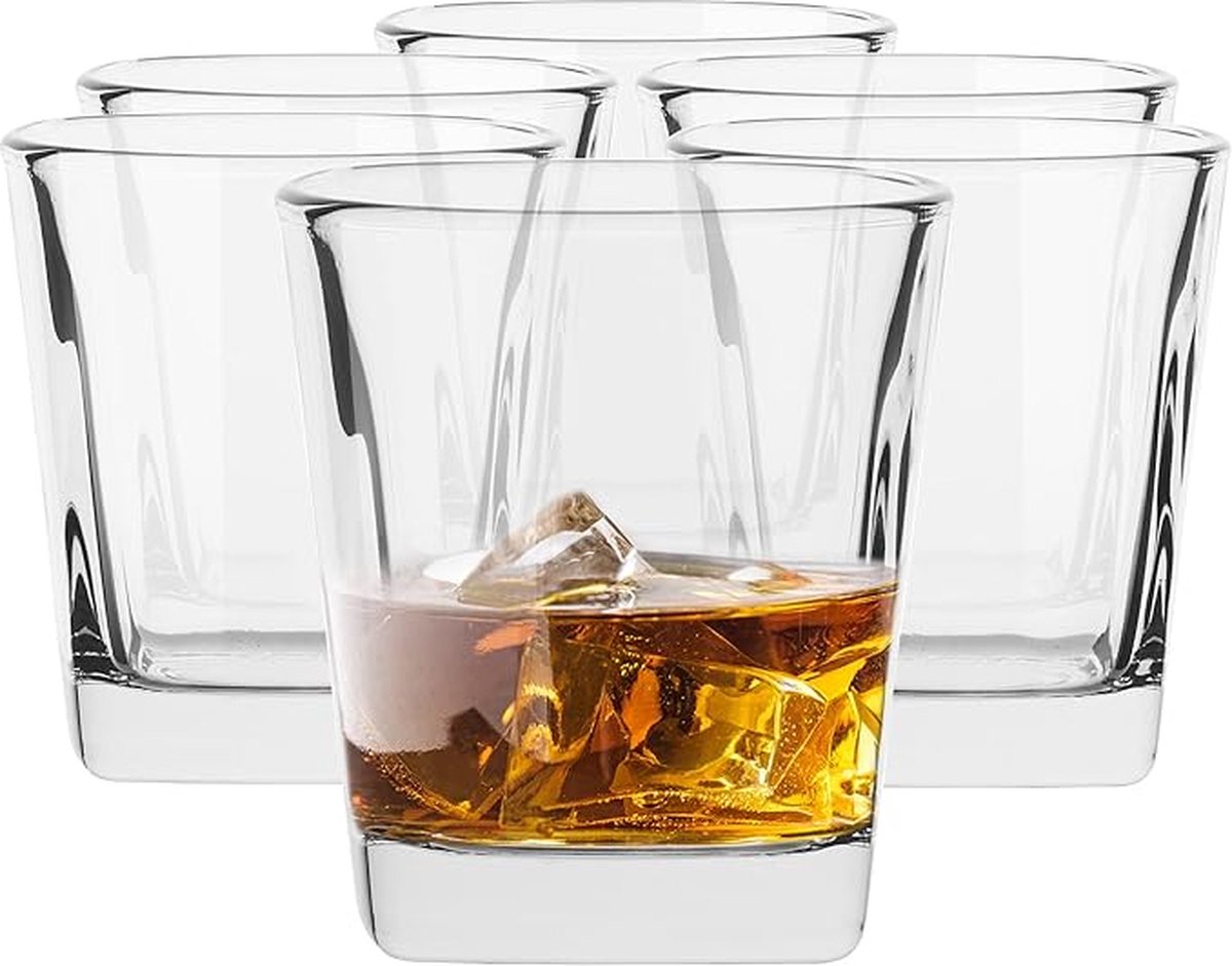 whiskey glazen set - horeca, stijlvolle kristallook, voor bar, cocktails, transparent 6 | bol.