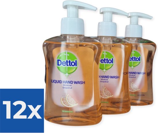 3 - stuk | Dettol Handzeep Grapefruit - 250 ml - Voordeelverpakking 12 stuks | bol