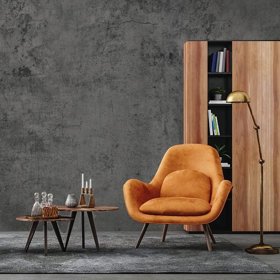 Zelfklevend behang, betonlook, behang, pvc, waterdicht, 10 x 0,6 m ...