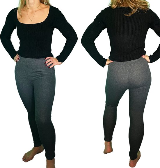 Fleece Thermo Legging - Grijs - [ Maat 40-42 ] - Dames Fleece Broek - Sport Legging -... | bol