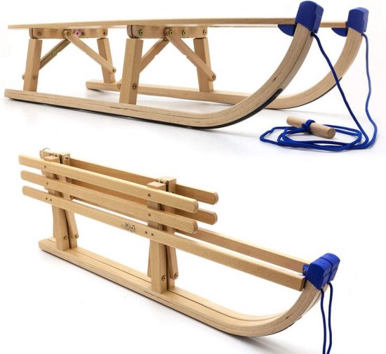 VT Sport - Opvouwbare Houten Slee Davos 100 cm - Inklapbaar model ...