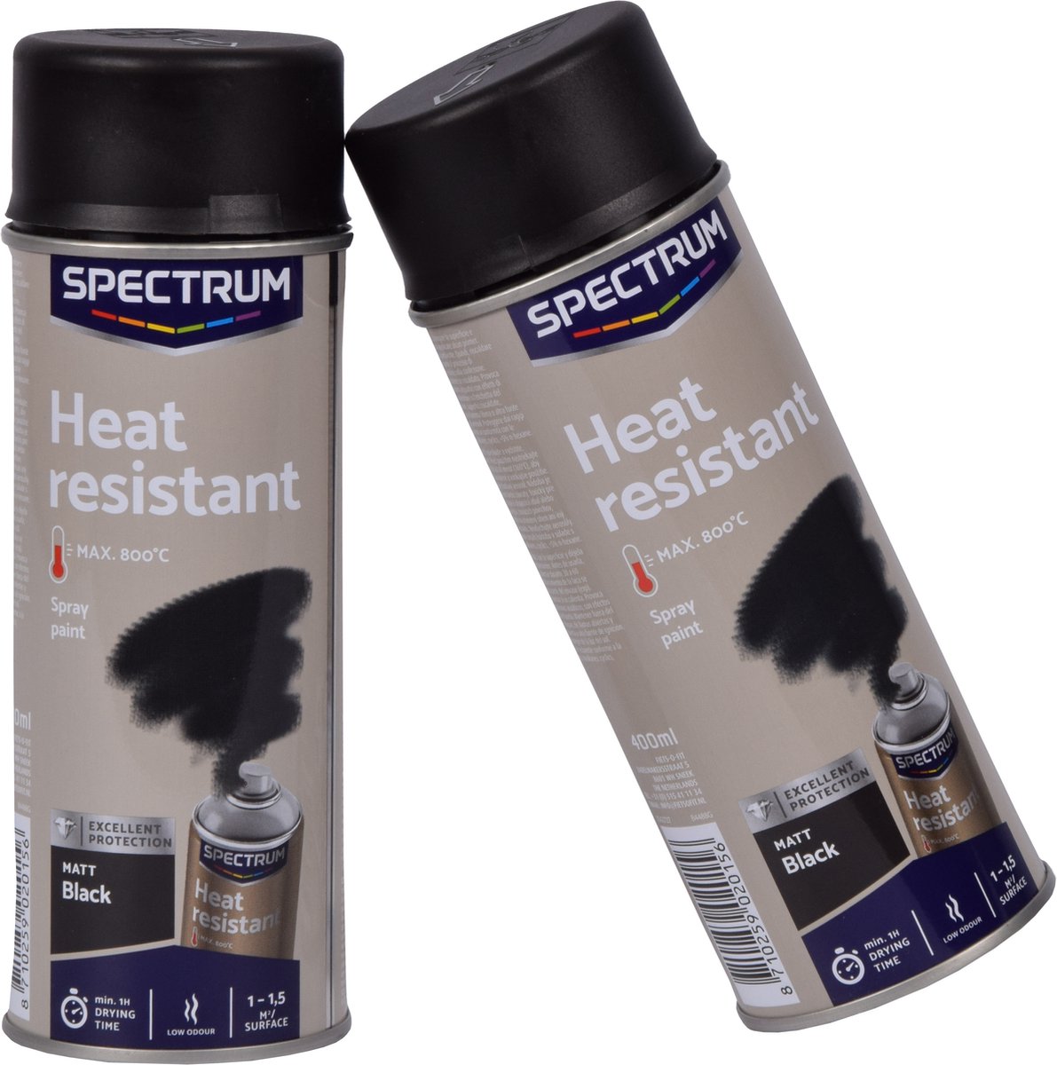 Spuitverf Zwart Mat 2 stuks | Krasvast Spuitlak Voor Binnen en Buiten | Sneldrogend en... | bol