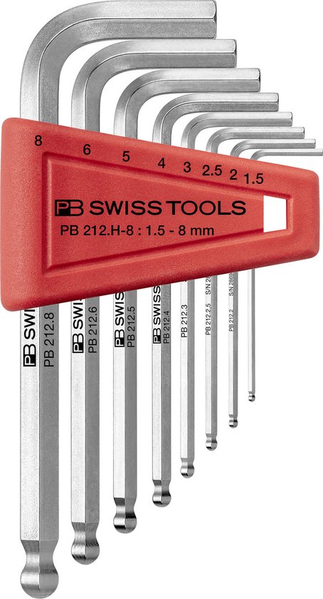 PB Swiss Tools Kogelkop-Inbussleutelset - PB 212.H-8 - 8-delig | bol