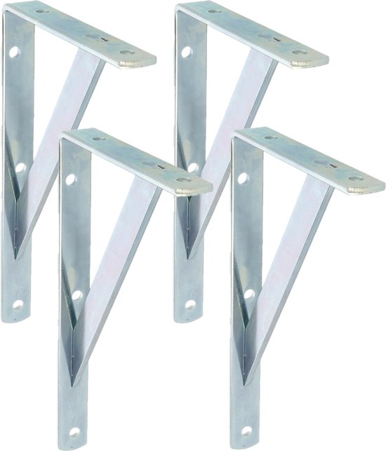 AMIG Plankdrager/planksteun van metaal - 4x - gelakt zilver - H250 x ...