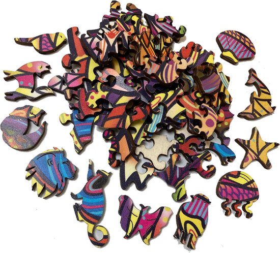 Legpuzzel Hout Ronde Exotische Pauw Dieren Puzzel 210 Unieke stukjes A3 ...