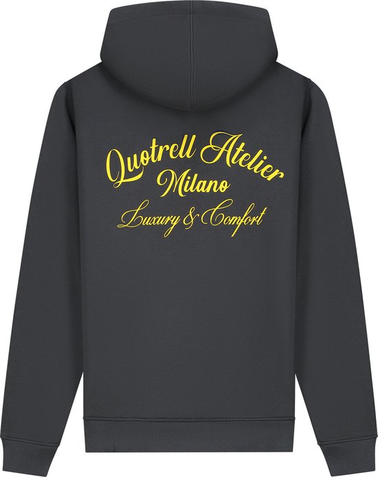Quotrell - ATELIER MILANO HOODIE - ANTHRACITE/YELLOW - XL | bol