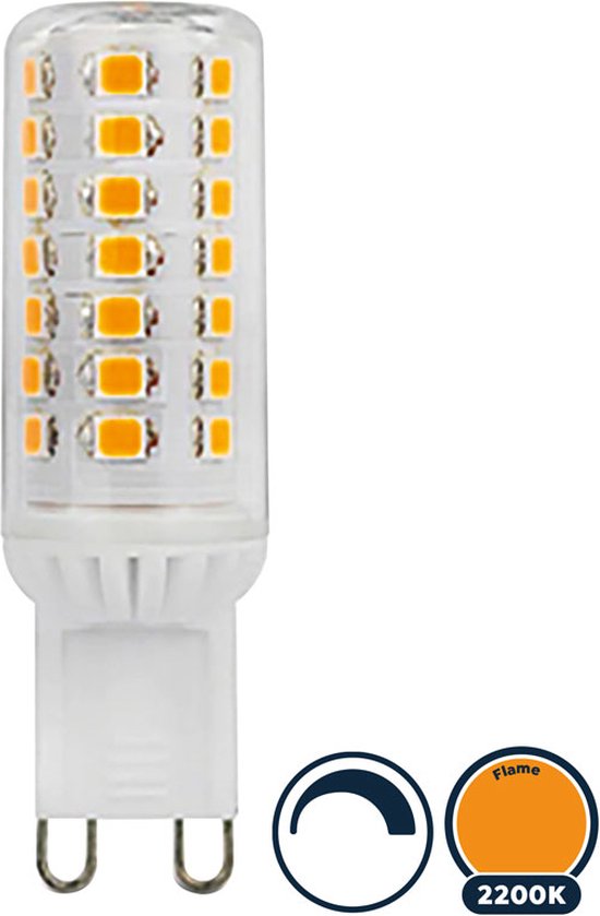 G9 led lamp dimbaar, 4,2W vervangt 35W, flame (2200K), dimbaar tot 0%, 340 lumen -... | bol