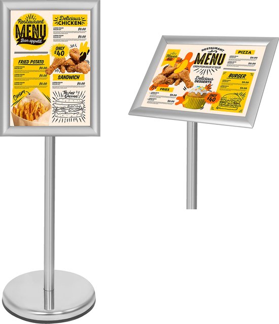 Belle Vous Zilveren A4 Aanpasbare Bord Houder Standaard – Aluminium ...