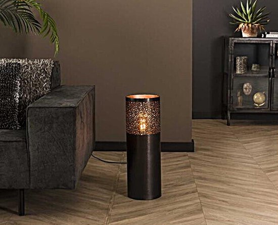 Vloerlamp Cilinder Ø20 van Zwart Nikkel 60cm Hoog - Stijlvol Design ...