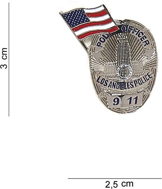 Embleem metaal Pol. officer los angeles pin | bol