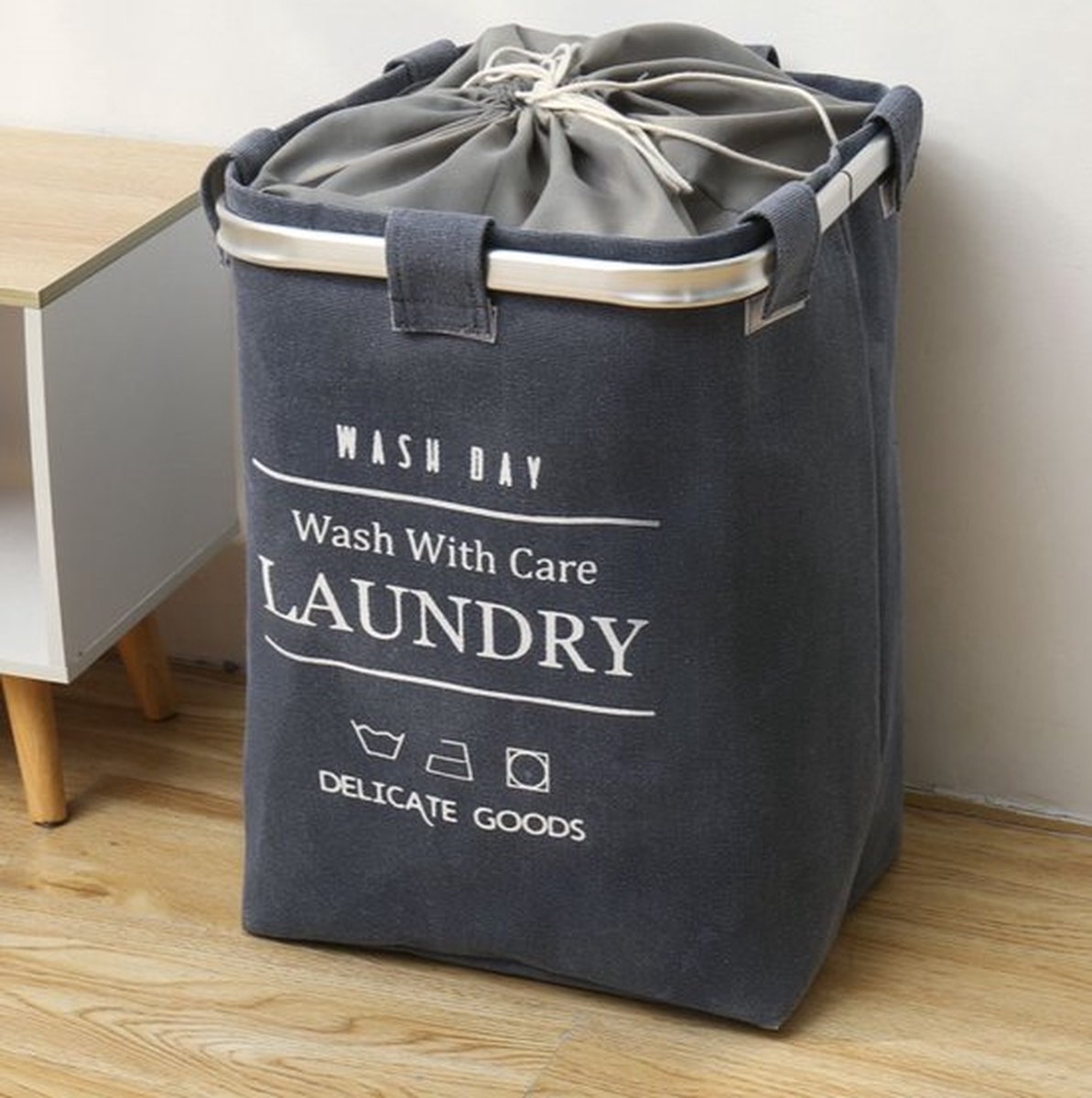 Wasmand - Wasmanden - Elegante Aluminium Opbergemmer met Ringhandvat ...