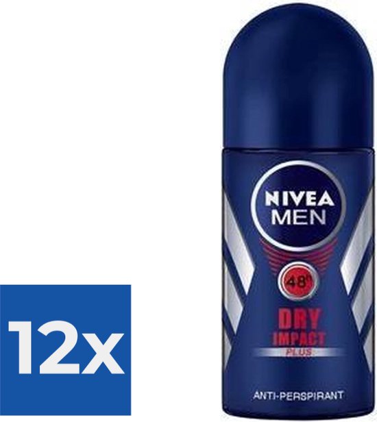 Nivea Deo Roller Dry Impact - Voordeelverpakking 12 x 50 ml - 72 uur Bescherming | bol