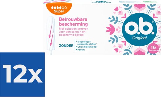 O.B. Tampons - Original Super Plus - Gebogen Groeven - 16 stuks ...