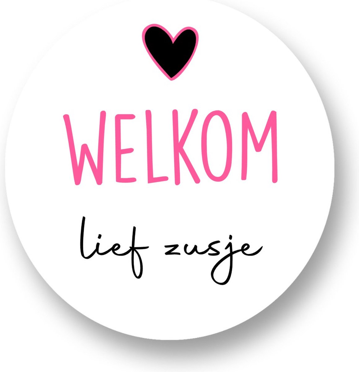25x Sluitsticker Welkom lief Zusje - Roze - 40 mm - Geboorte Sticker ...
