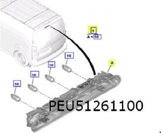 Peugeot/Citroen/Fiat/Opel/Toyota 3e remlicht Origineel! 9811325980 ...