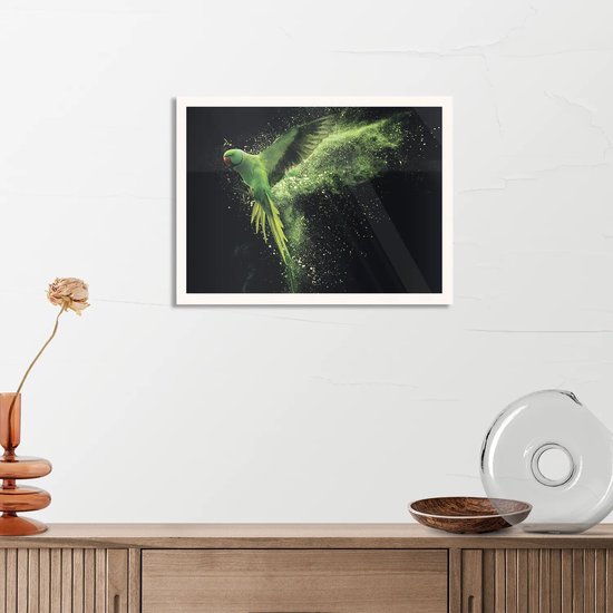 Poster De Groene Parkiet Rechthoek Horizontaal Met Lijst M (40 X 30 CM ...