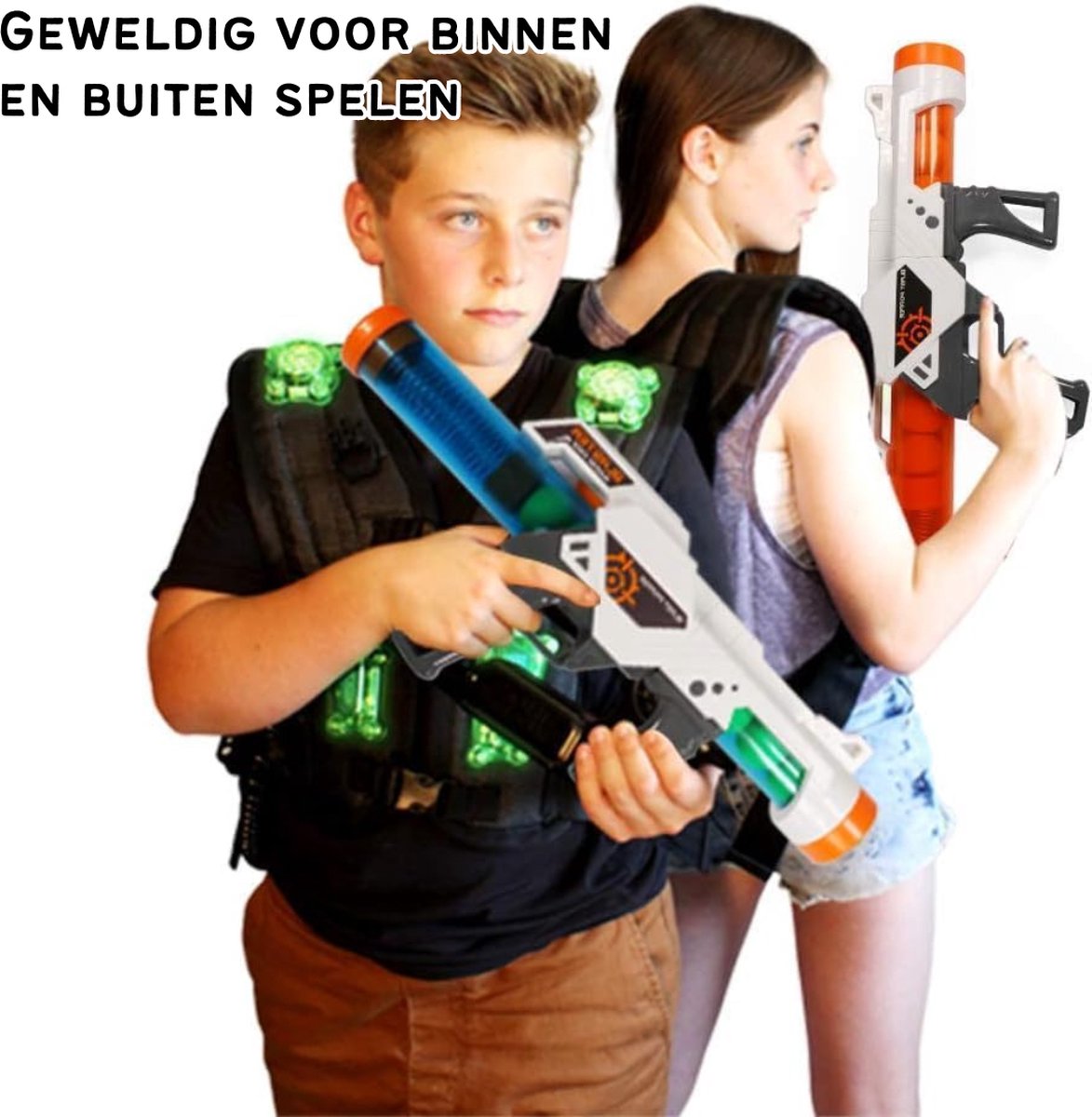 Speelgoedpistool - Dual Battle Pack - Foam Ball Air Powered Shooter Toy ...