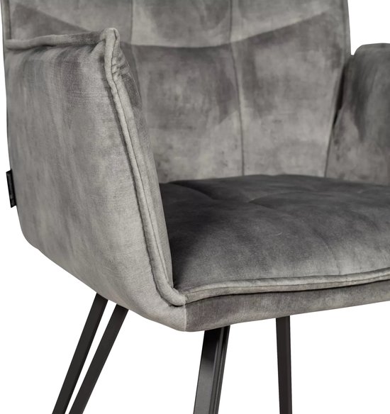 Armstoel Fancy - Adore Steel - Eetkamerstoel met armleuning - Velvet ...