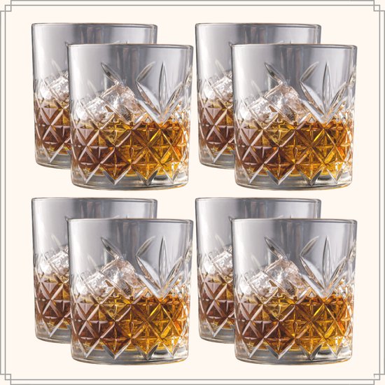 OTIX Whiskey Glazen - Set van 8 - Kristal - Stijlvol - 230 ml - Dik glas - Stevig -... | bol