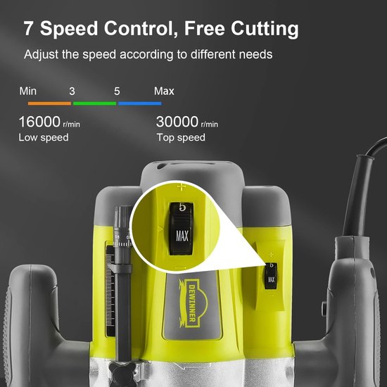 DEWINNER Elektronik freesmachine 1200W, Ø 6 en 8 mm | bol