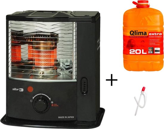 Zibro RS-22 Petroleumkachel 2.2 kW 80 m³+ Qlima kachelbrandstof Extra ...