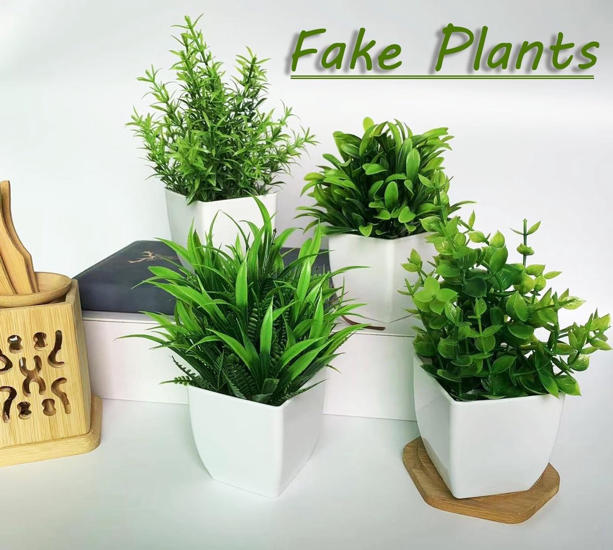 Kunstplanten binnen, kleine nep-simulatie plastic planten nep witte ...