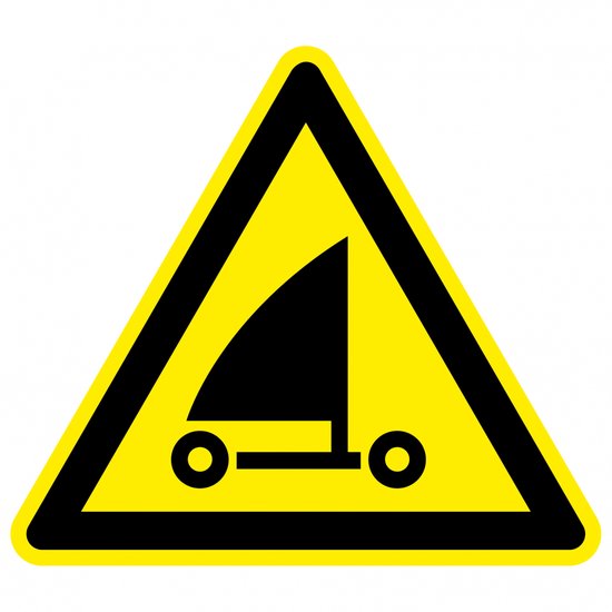 Waarschuwingssticker strandzeilen - ISO 7010 - W059 50 mm - 10 stuks ...
