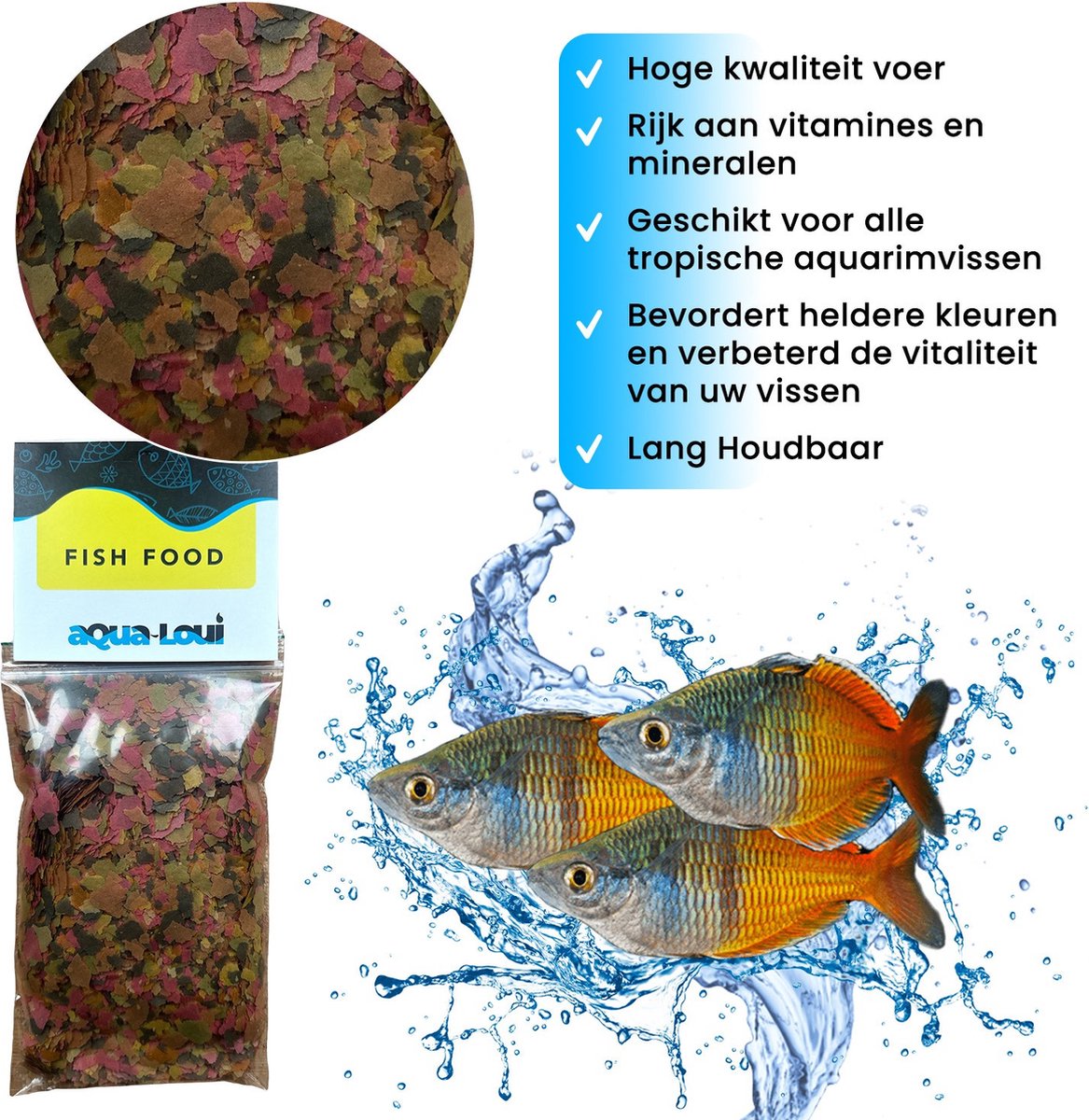 Aqua-Loui® - Visvoer - Tropisch Vissenvoer - Vlokken (Flakes) - Visvoer ...
