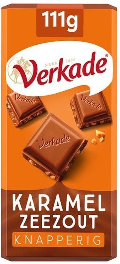 Verkade Chocoladereep karamel-zeezout 5 wikkels x 111 gram | bol